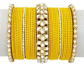 Popular items for yellow bangle on Etsy