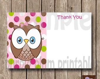 Owl thank you notes | Etsy