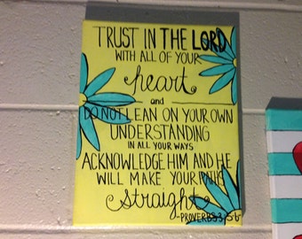 Christian Canvas with Bible Verse, "Trust In The Lord With All Of Your ...