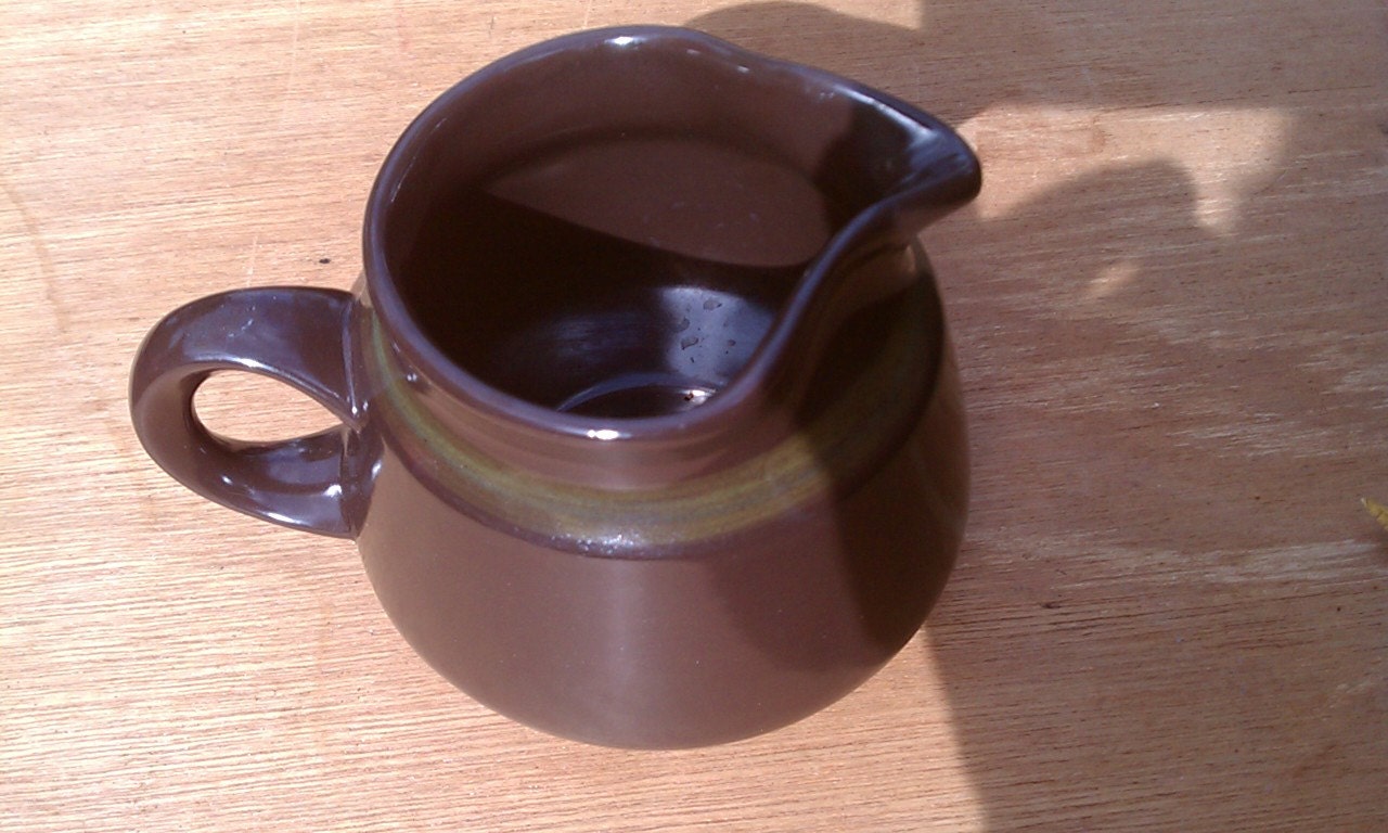 Vintage Madeira Franciscan Stoneware creamer bowl, green and brown ...