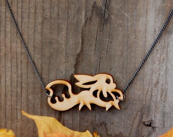 Cute white glass arctic snow fox pendant necklace
