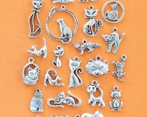 Unique cat charm bracelet related items | Etsy