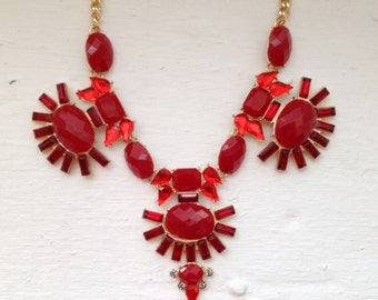 Popular items for Red Statement necklace on Etsy