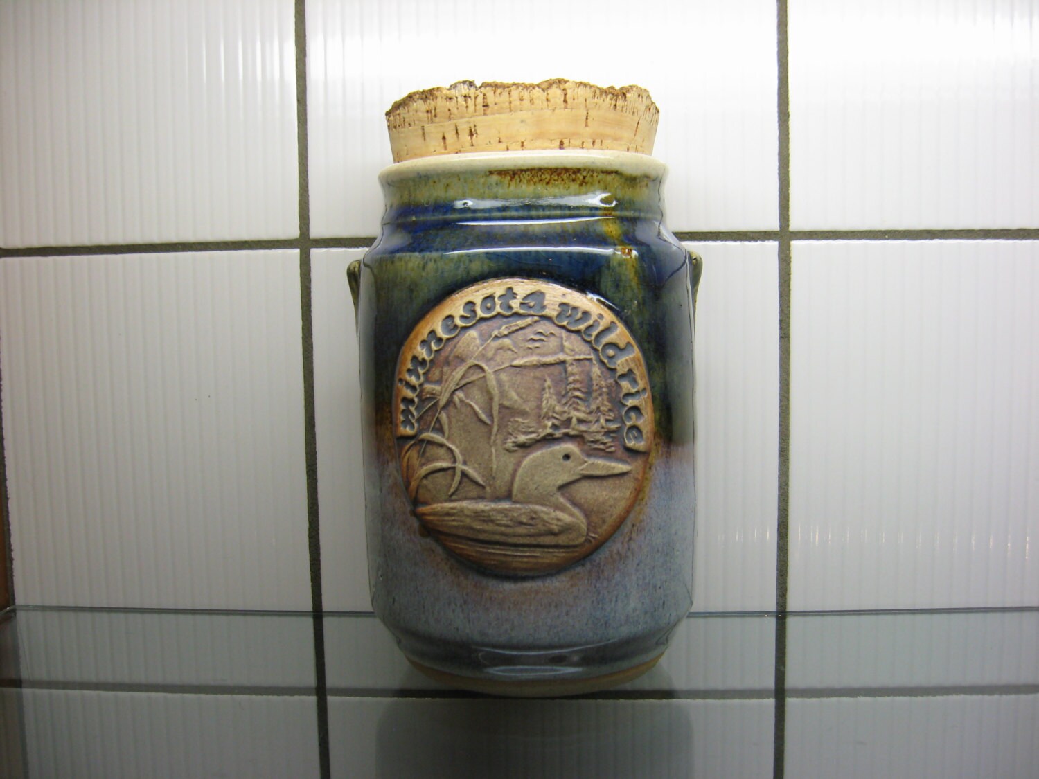 ViNTAGE Minnesota WiLD RiCE Stoneware POTTERY Crock JAR
