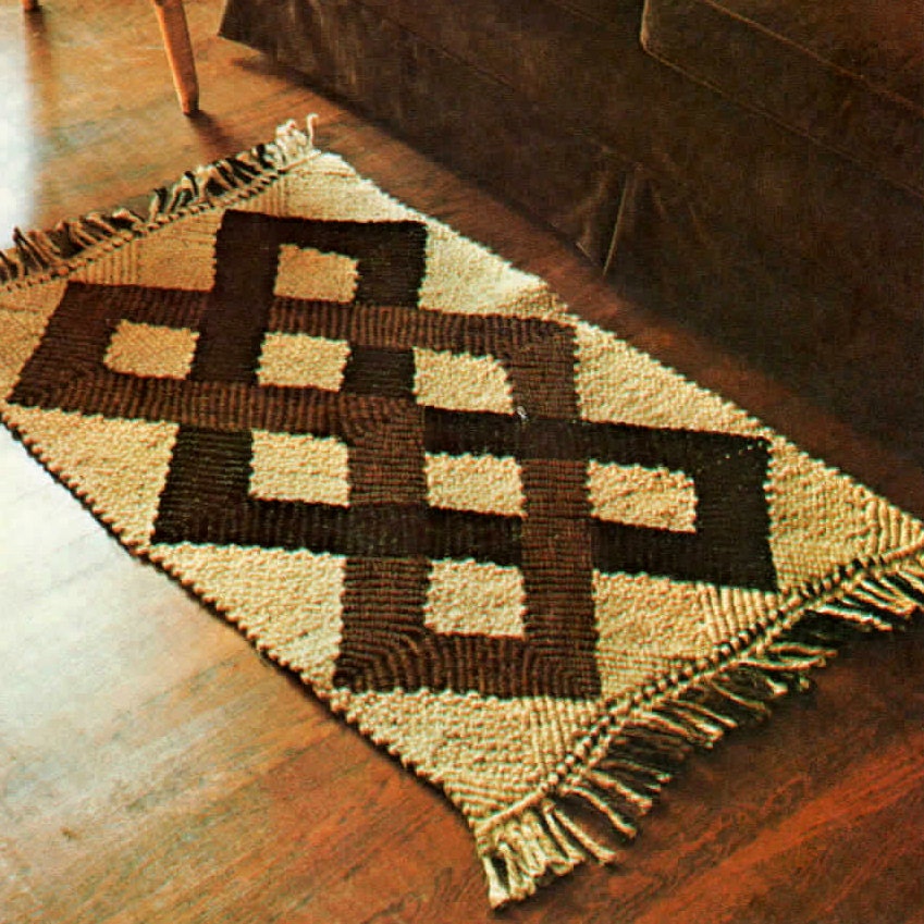 Vintage Macrame Nubby Textured Rug Pattern by MapsDNAandSpam