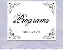 Popular items for wedding program sign on Etsy