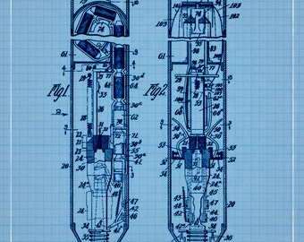 Rocket blueprint | Etsy