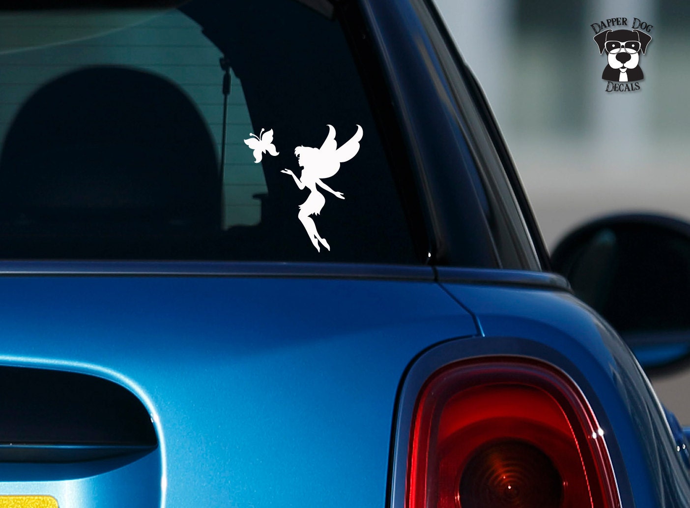 Cute Fairy Kiss Art Vinyl Decal Sticker for Car by DapperDogDecals