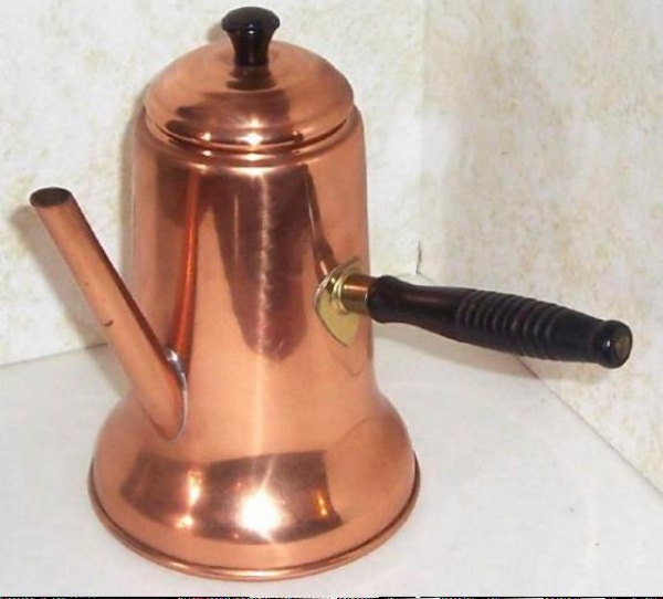 Vintage Unused Brass & Copper French Handle Coffee Server COPPERCRAFT ...