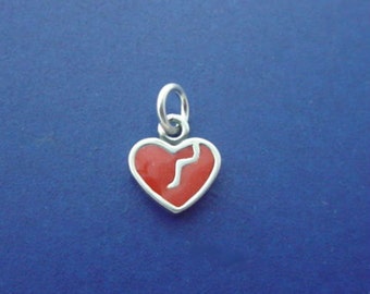 Silver broken heart | Etsy