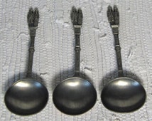 Vintage Wedding Spoons German Rein Zinn Pewter