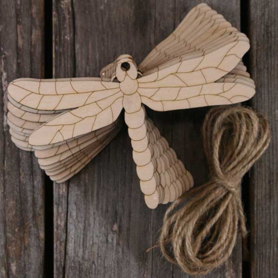 10x Wooden Dragonfly Craft Shape 3mm Plywood can be coloured