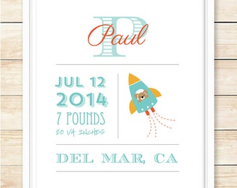 Items similar to Airplane Theme Custom Birth Stat Print Personalized ...