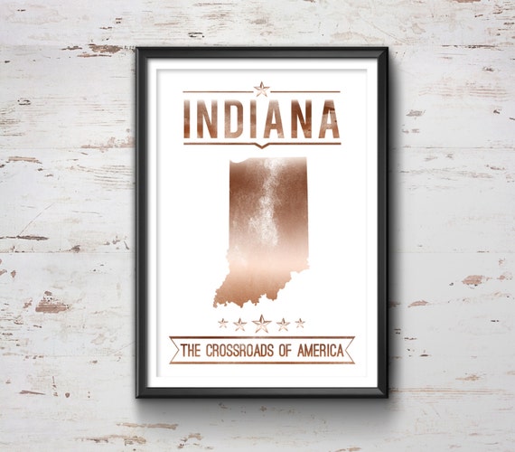 Indiana State Typography Print Typography by IdeateCreateStudio