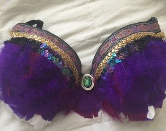 Items similar to Angel White, Eskimo EDC Outfit -Bling, Feather Bra ...