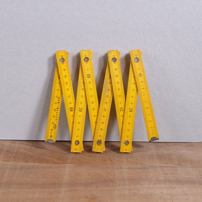 Vintage Industrial Folding Wooden Yellow Ruler – Haute Juice