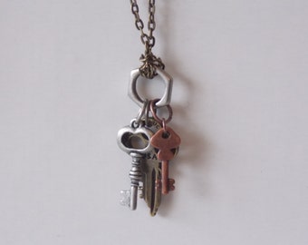 Items similar to Key Pendant Necklace with Bling on Etsy