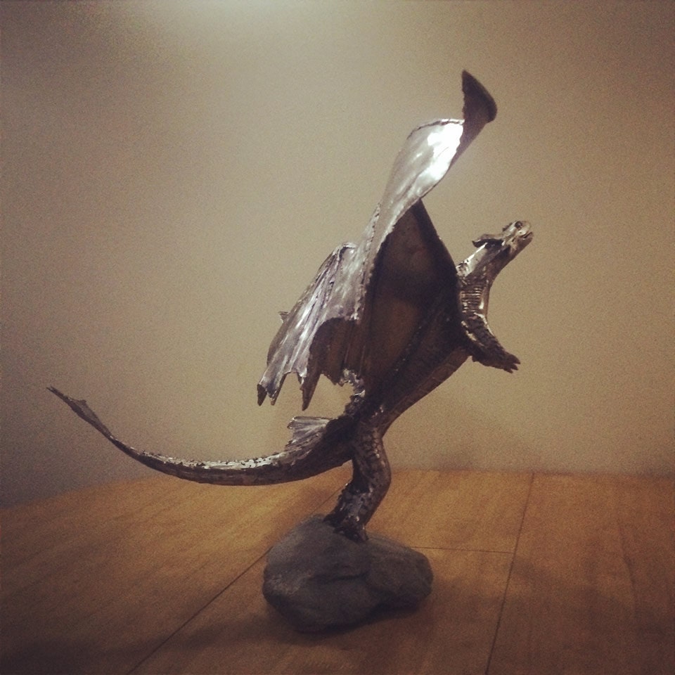 Metal Dragon sculpture statue for indoor and outdoor use