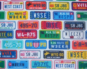 License plate fabric | Etsy