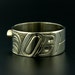 Mens Haida 14k White Gold Wedding Ring Eagle Design with 16pt