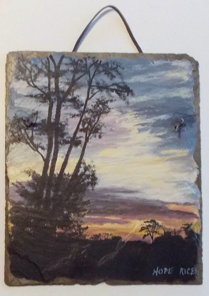 Slate Painting Original Painting Hand Painted Country