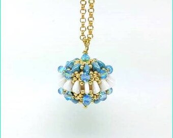 Bead pattern: How to make winter beaded bead using superduo