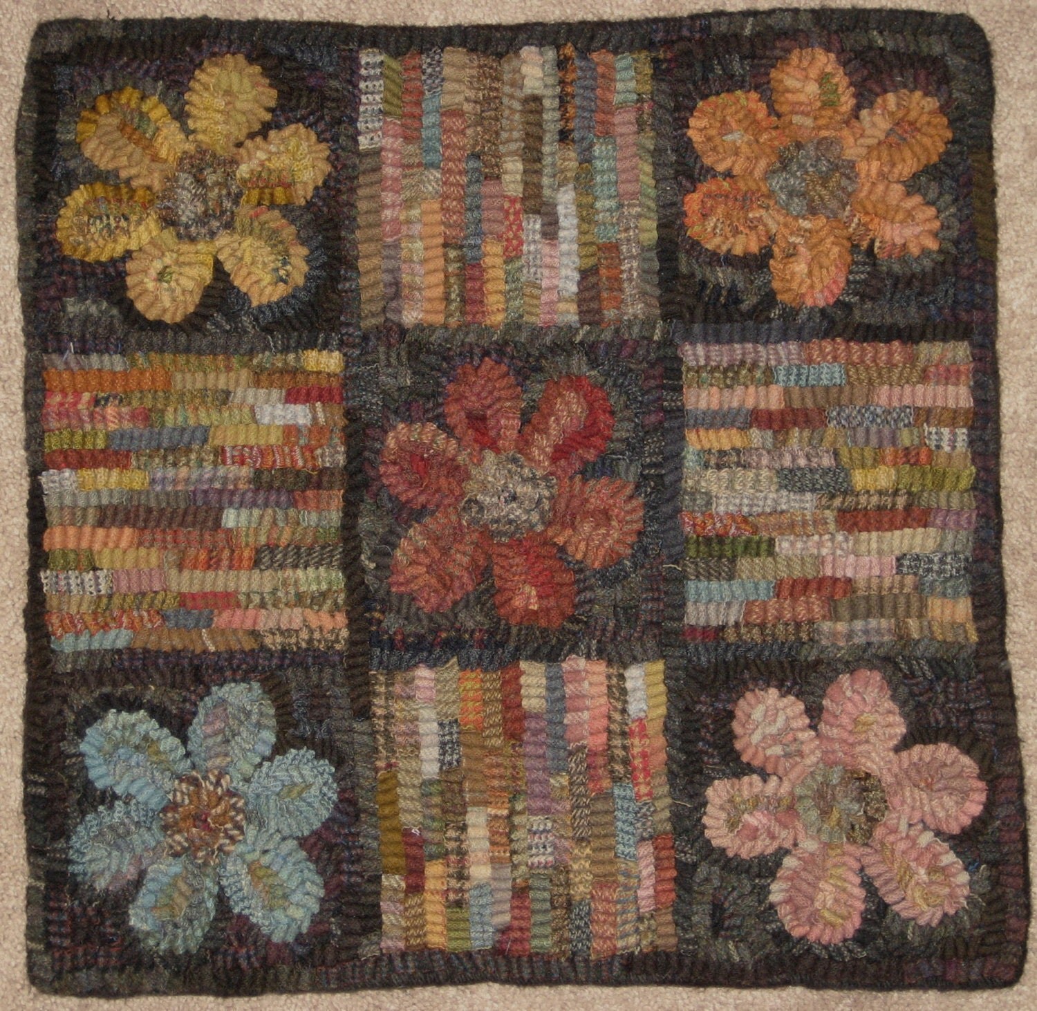 Primitive Rug Hooking Pattern-Flowerbox