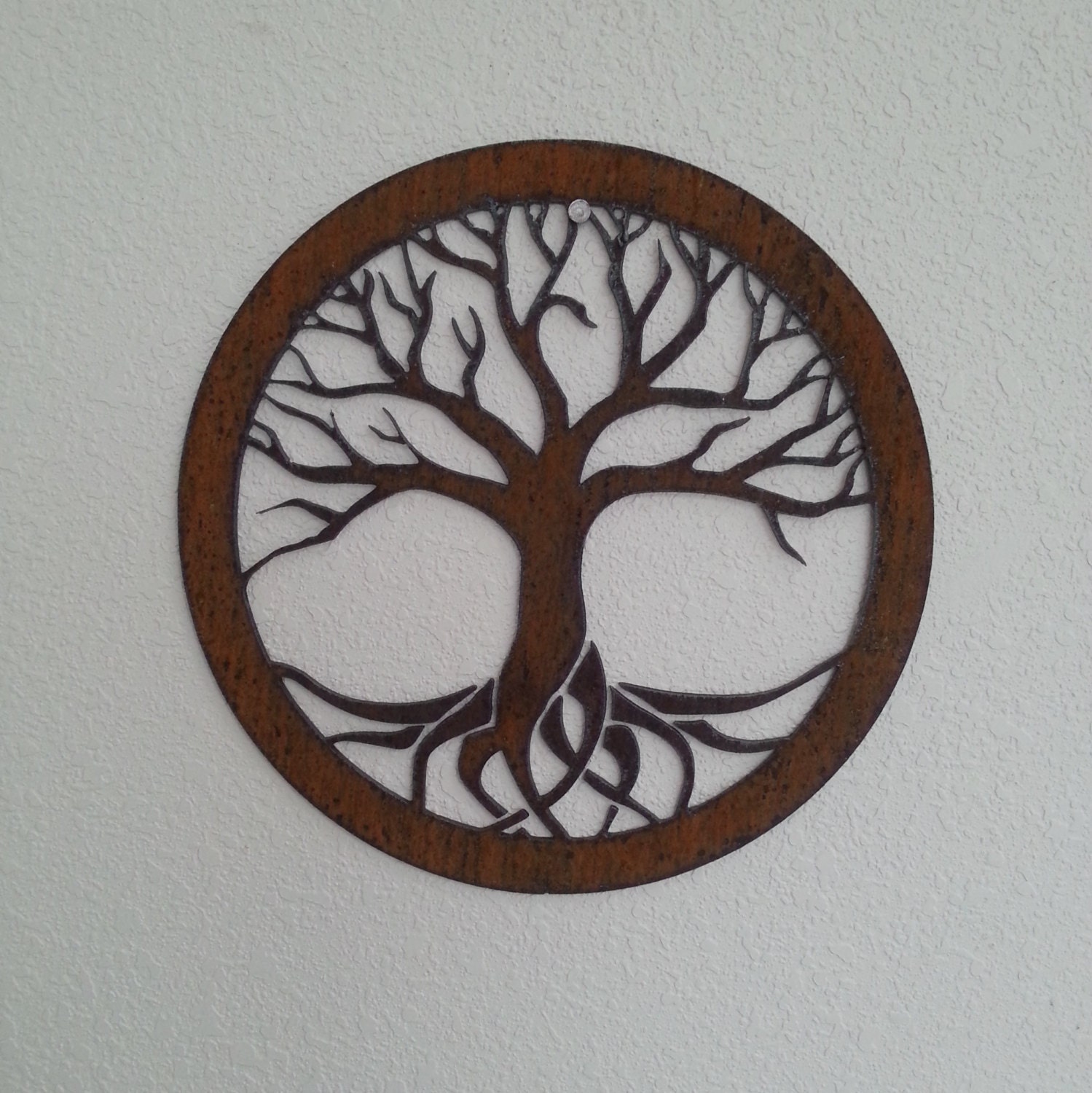 Rustic Tree of Life Recycled metal art 18 inch