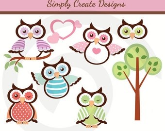SALE Owls Clipart Spring Owls Personal and Commercial Use