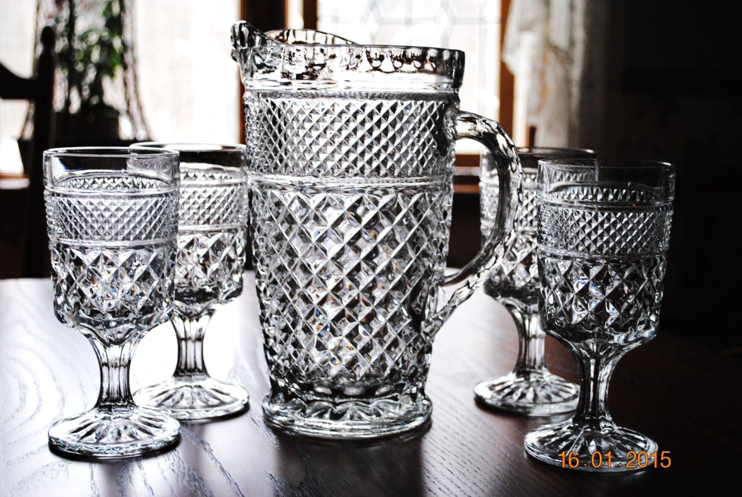 Set of 4 Anchor Hocking Wexford Water Glasses and Pitcher – Haute Juice