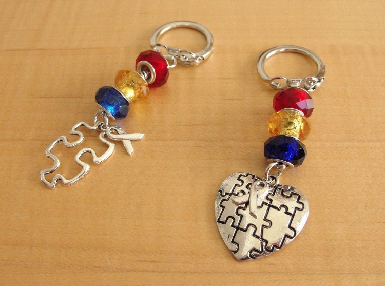 Autism Awareness Key Chain Aspergers Syndrome by Twenty2Roses