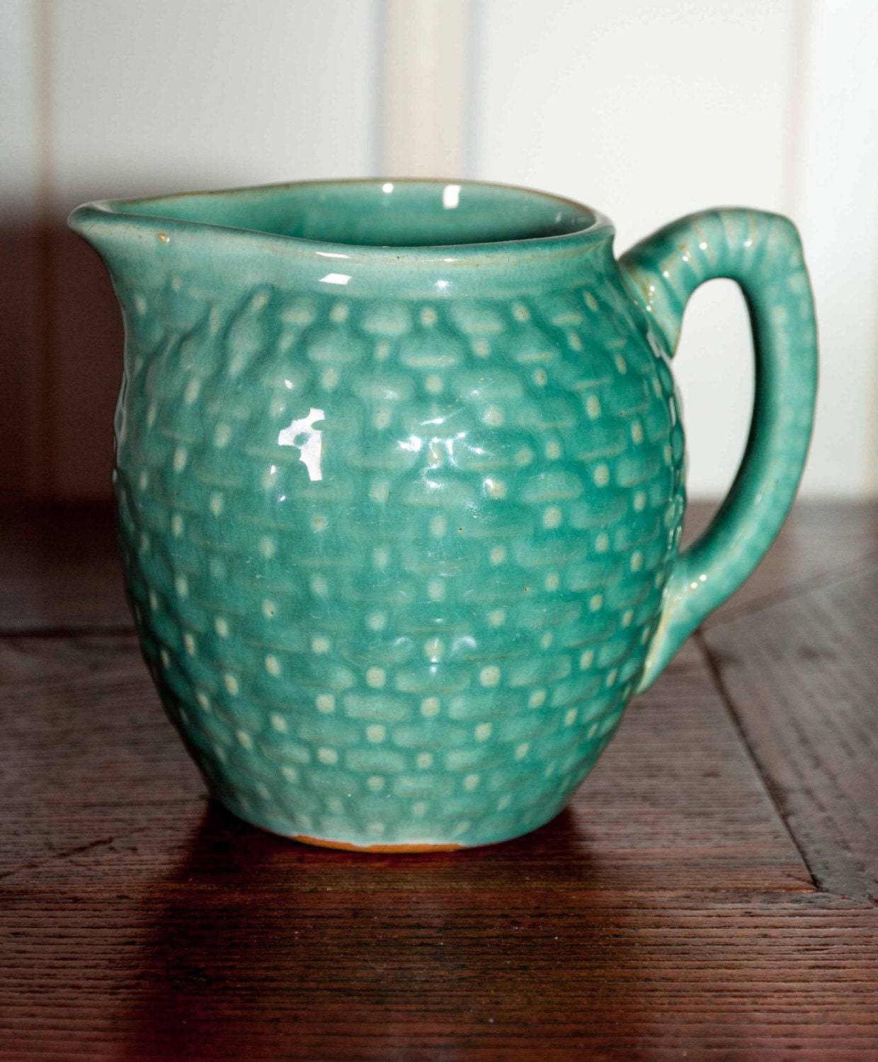 Vintage Weller Pottery Pierre Pattern Blue Green by thesilverchair