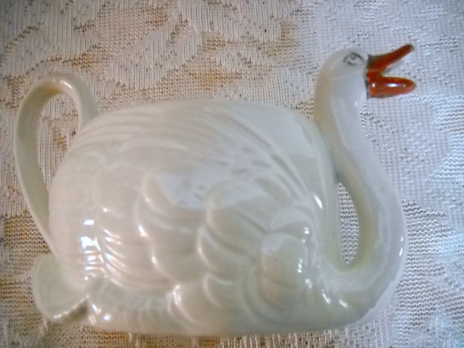 Vintage Swan Creamer , Bird Creamer made in Czecho Slovakia , White ...