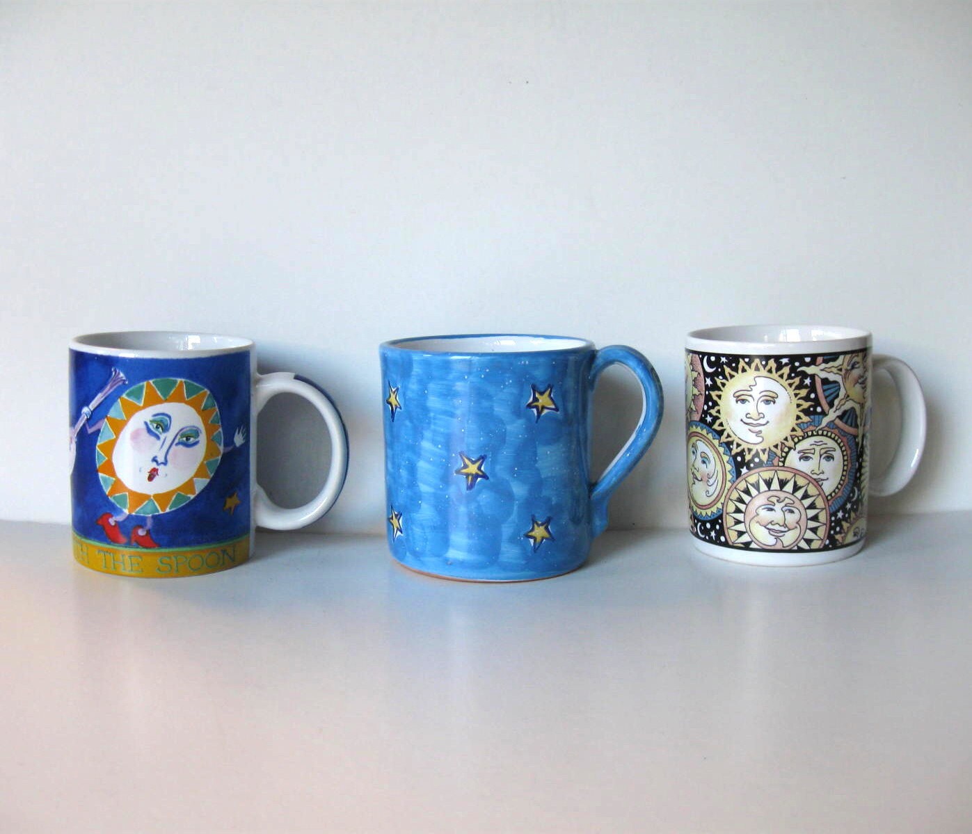 Lot of 3 Vintage Celestial Coffee Mugs,Sun, Moon, Stars, Housewares ...