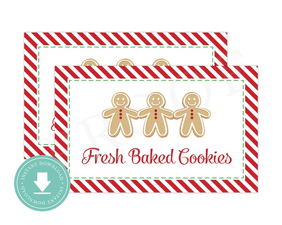 INSTANT DOWNLOAD Gingerbread Gable Box Labels (Cookie Party, Cookie ...