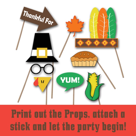 Thanksgiving Photo Booth Props and Decorations by OldMarket