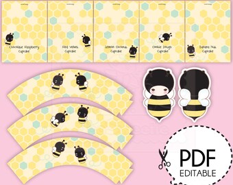 Bee cupcake wrappers | Etsy