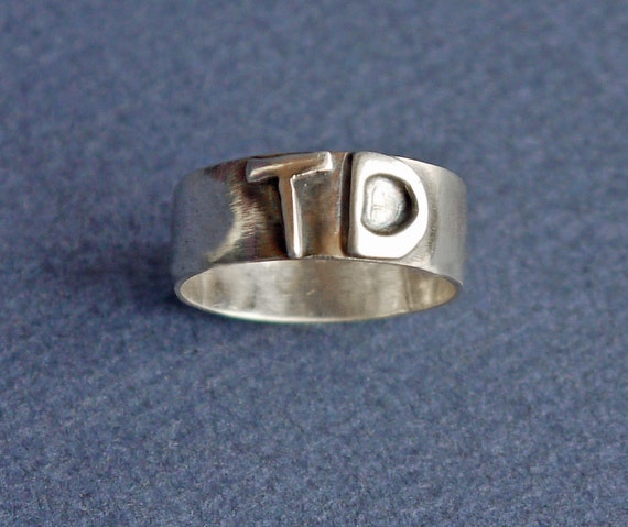 Items similar to Word Ring, Sterling Silver Ring, Letters Ring ...