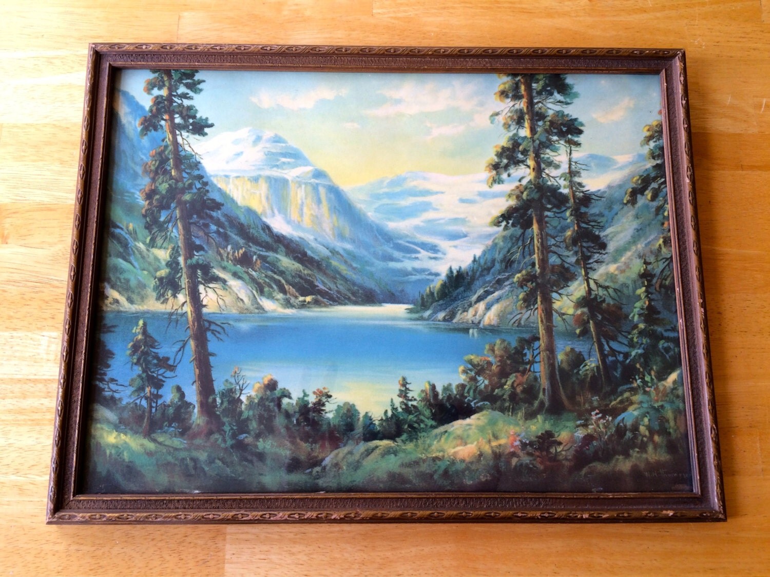 WM Thompson Lake Louise 1930s Signed Framed Original Print