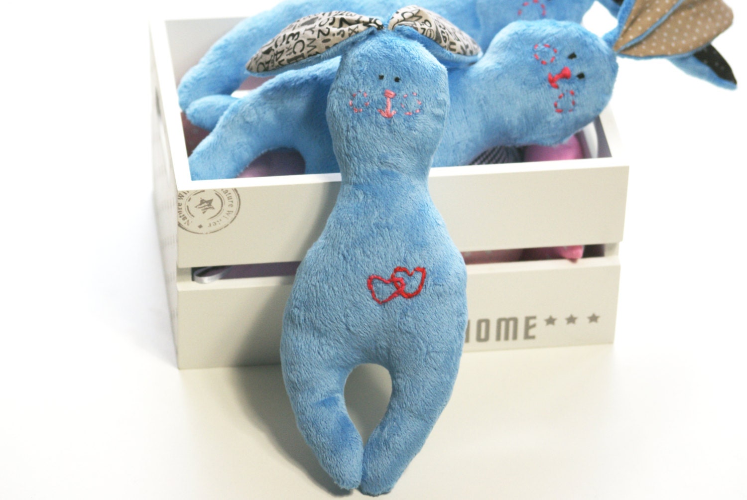 Blue Bunny Toy Plush bunny Handmade toy Great by KolorowaNitka
