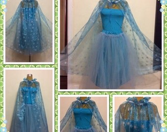 Disney Frozen Princess cape-snowflakes cape-Princess Elsa Costume-Adult ...