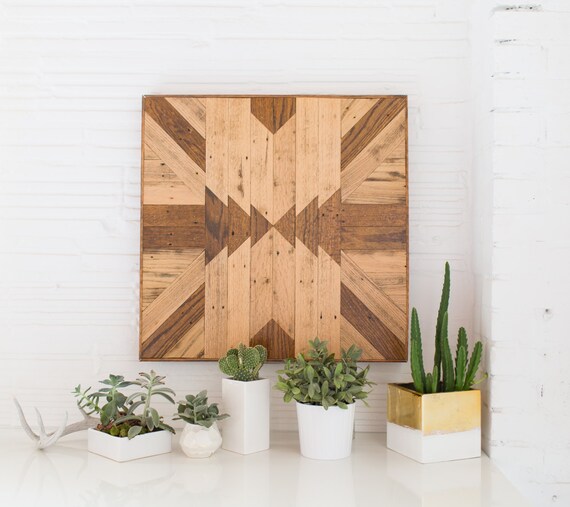 Items similar to Tribal Reclaimed Wood Wall Panel Art. Table Modern Art ...