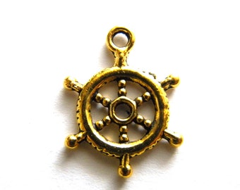 Ship wheel pendant | Etsy