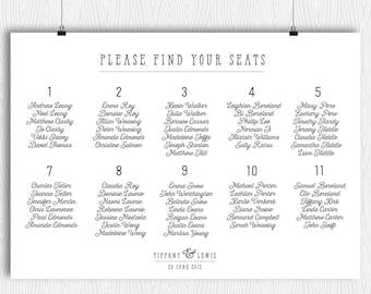 Formal Dinner Seating Charts