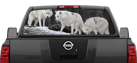 Pack of Wolves Rear Window Graphic Decal Perforated