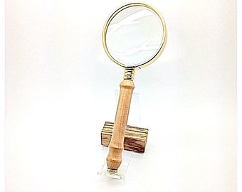 Hand Turned 24K Gold Magnifying Glass featuring Bethlehem Olivewood ...