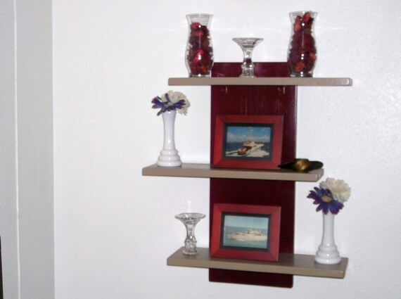 Items similar to Three Tier Wall Shelf..Display...Offset Ledges ...