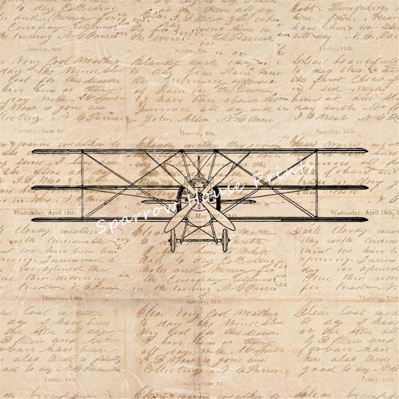 Triplane Airplane Print Vintage Artwork Plane Wall Art Antique Artwork ...