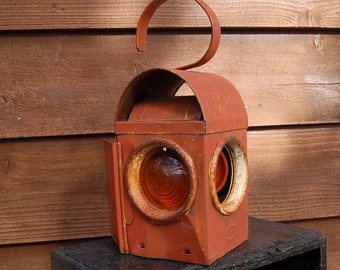 Vintage Railroad Lantern, Old Signal Lantern
