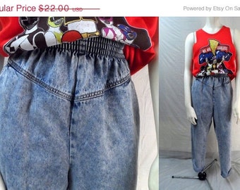 TEMP SALE 80's Acid Washed Jeans, Elastic Waist Band LORD Isaacs Cotton ...